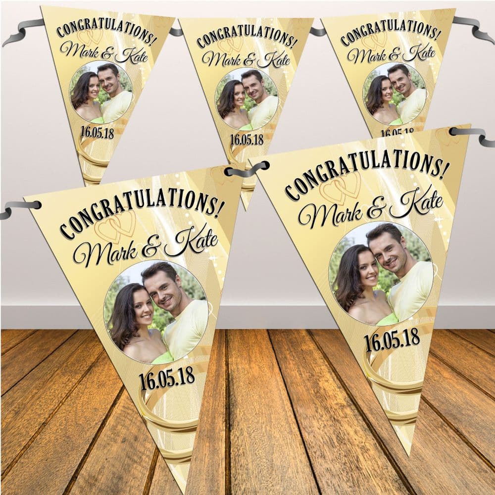 Personalised Congratulations Wedding Engagement Flag PHOTO Bunting ...
