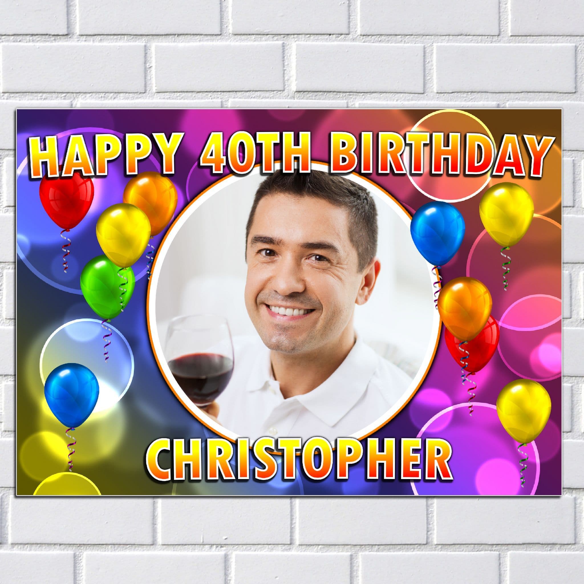 Personalised Happy Birthday Party Photo Banner Poster N85 