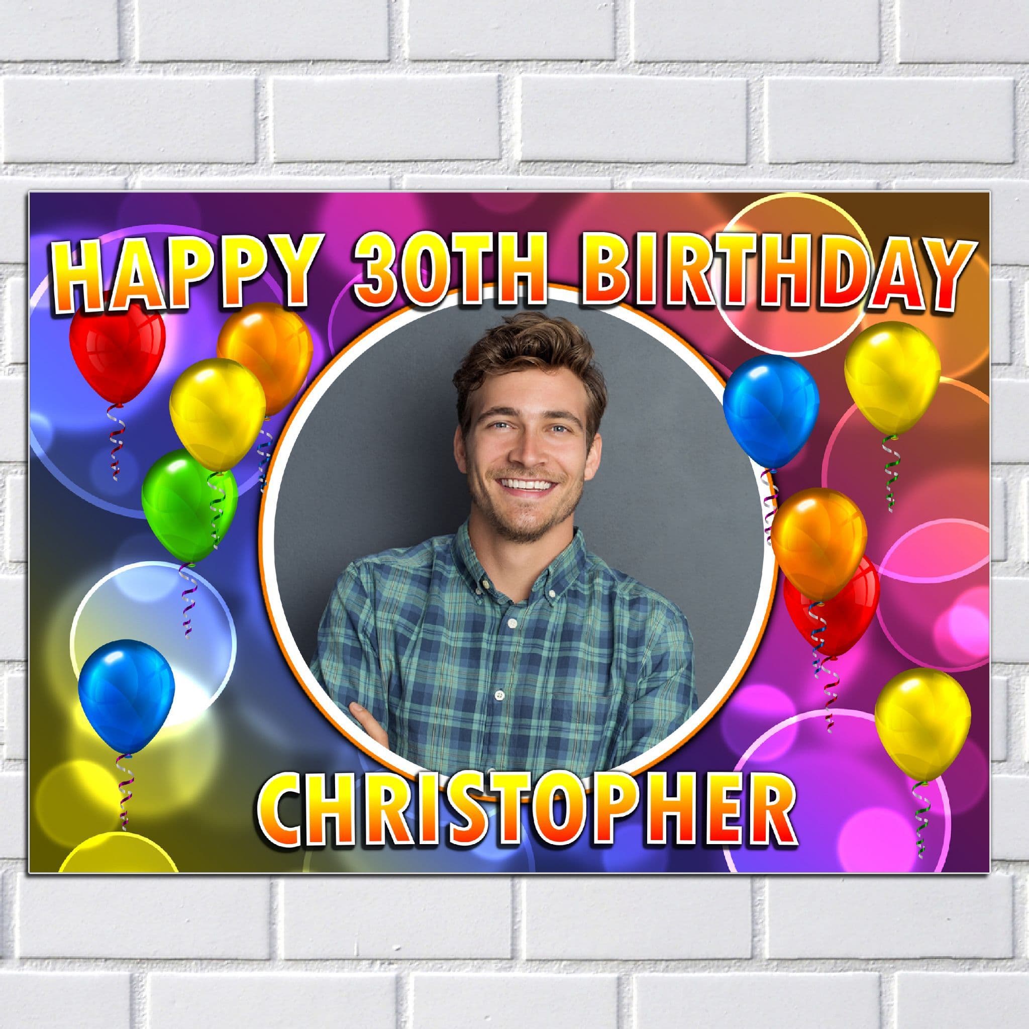 Personalised Happy Birthday Party PHOTO Banner Poster N85