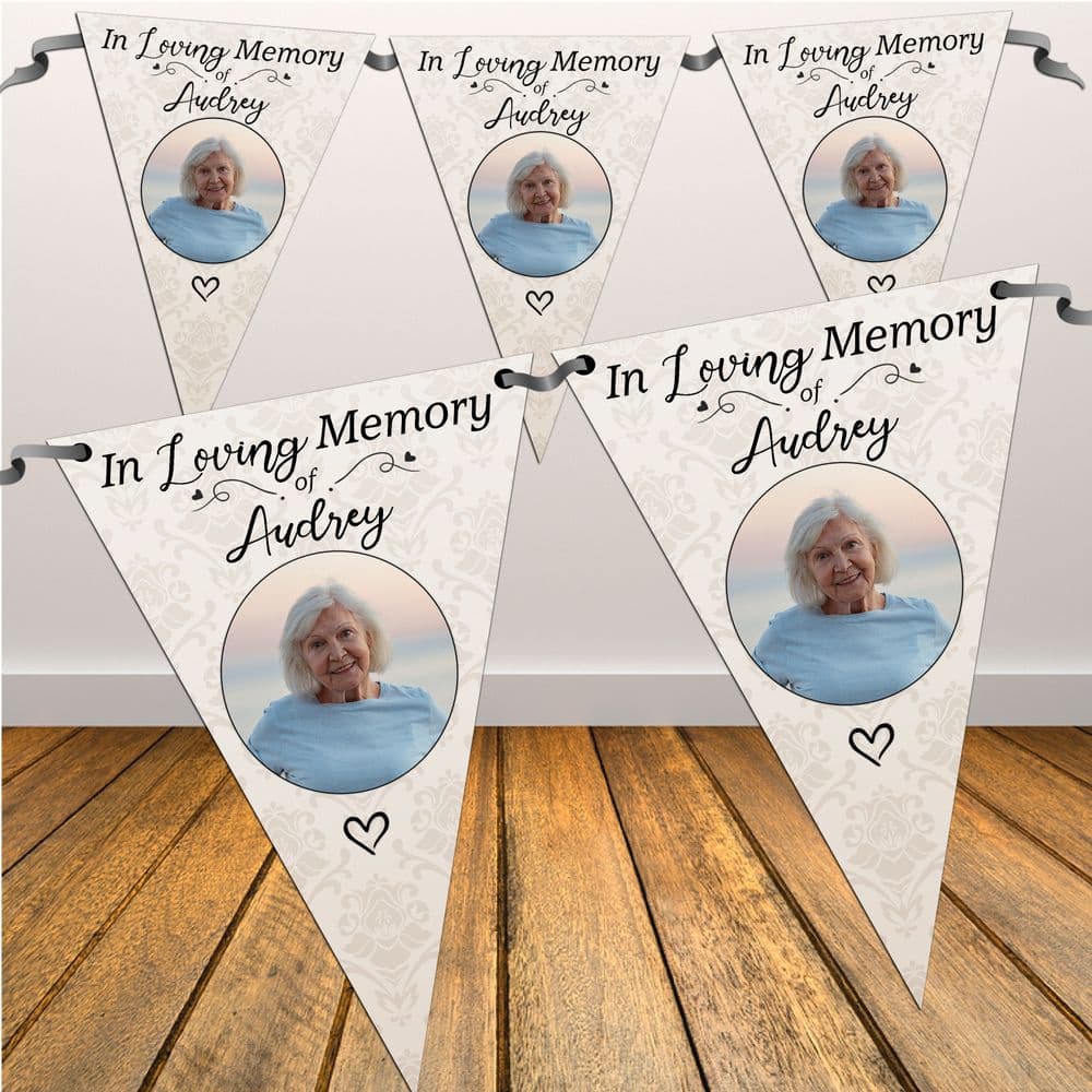 Personalised In Loving Memory Memorial Flag Photo Bunting Banner - N100