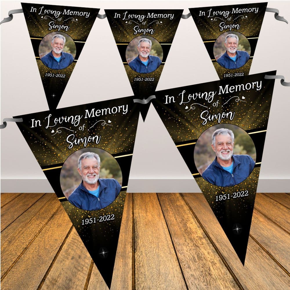 Personalised In Loving Memory Memorial Flag Photo Bunting Banner - N102