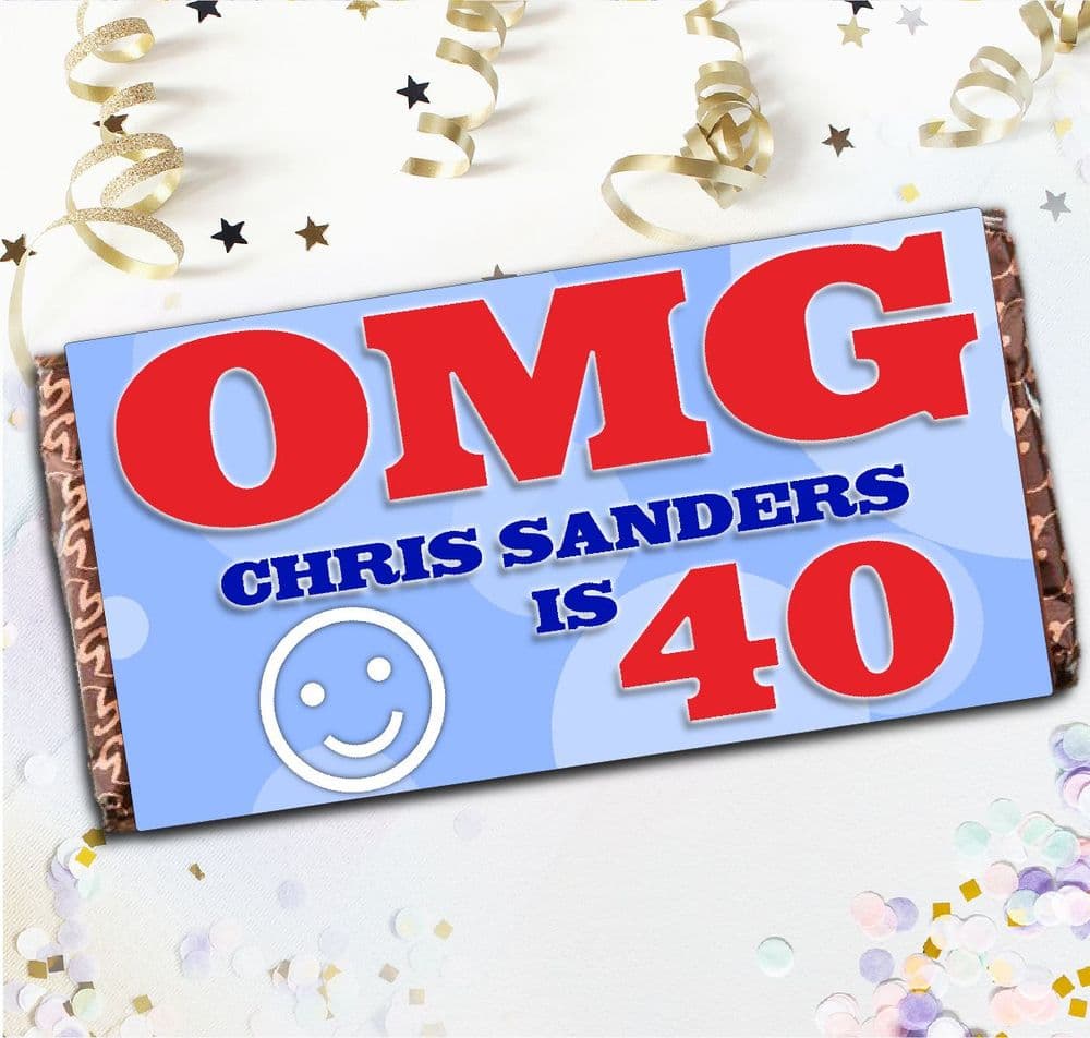 Personalised OMG Happy Birthday 110g Milk Chocolate Bar - Gift N28