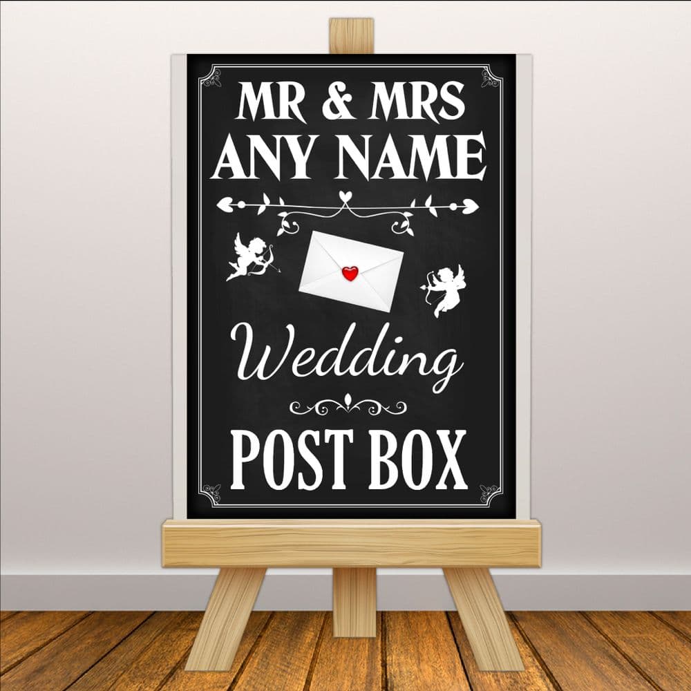 Personalised Vintage Wedding Money & Cards Post Box Sign Poster Banner ...