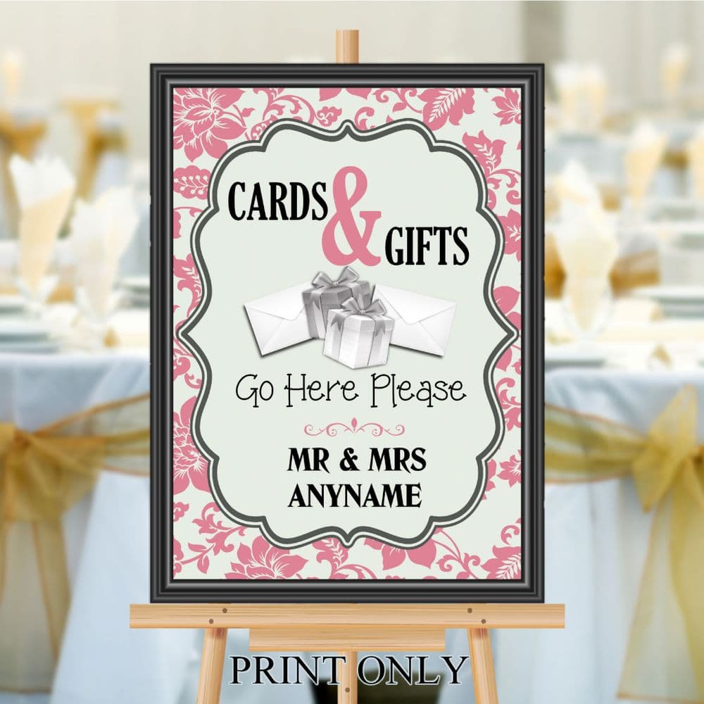 Personalised Wedding Cards & Gifts Sign Poster Banner - Print N185