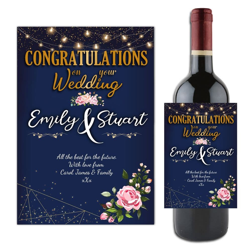 Personalised Wedding Congratulations Wine / Champagne Bottle Label N127