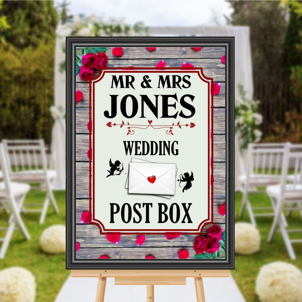 Personalised Wedding Money & Cards Post Box Sign Poster Banner - Print N170