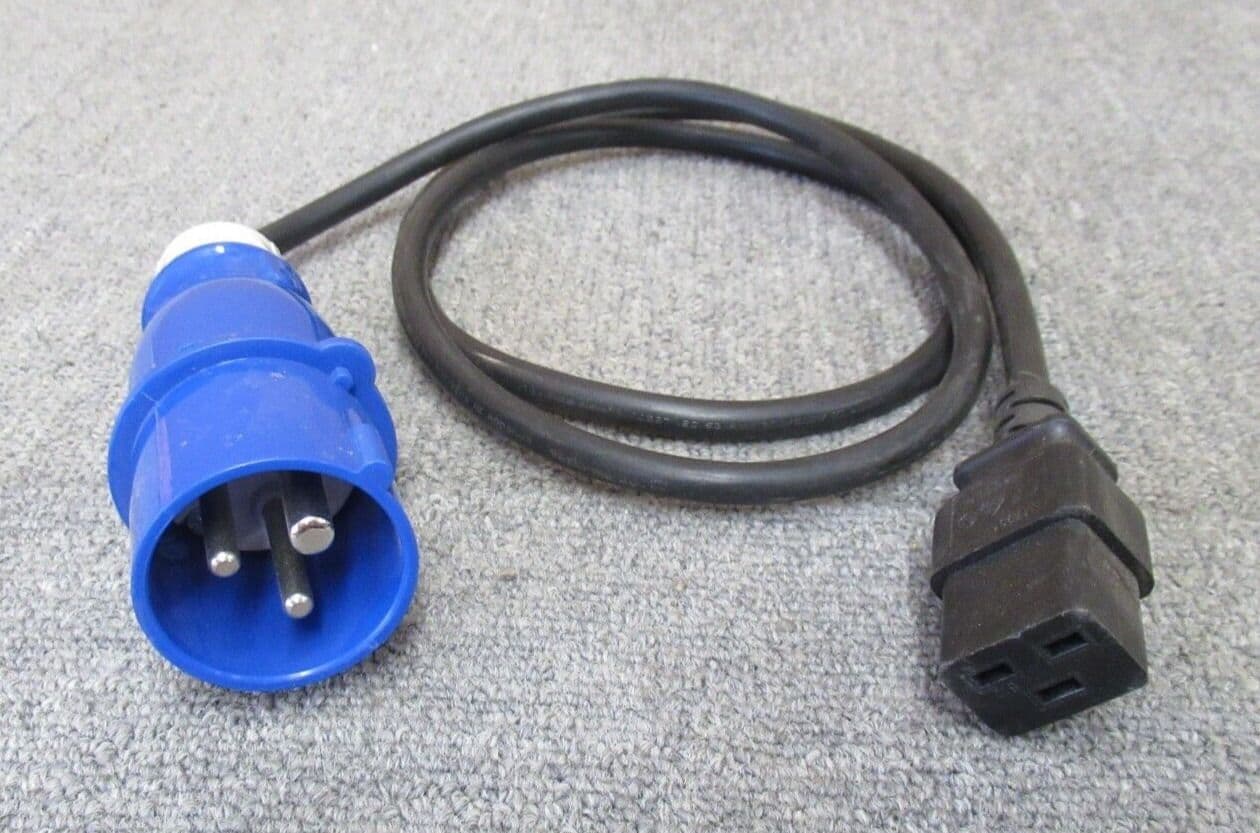 1 5M IEC C19 Female To IP44 16A PCE Commando Blue Plug Male Power Lead ...