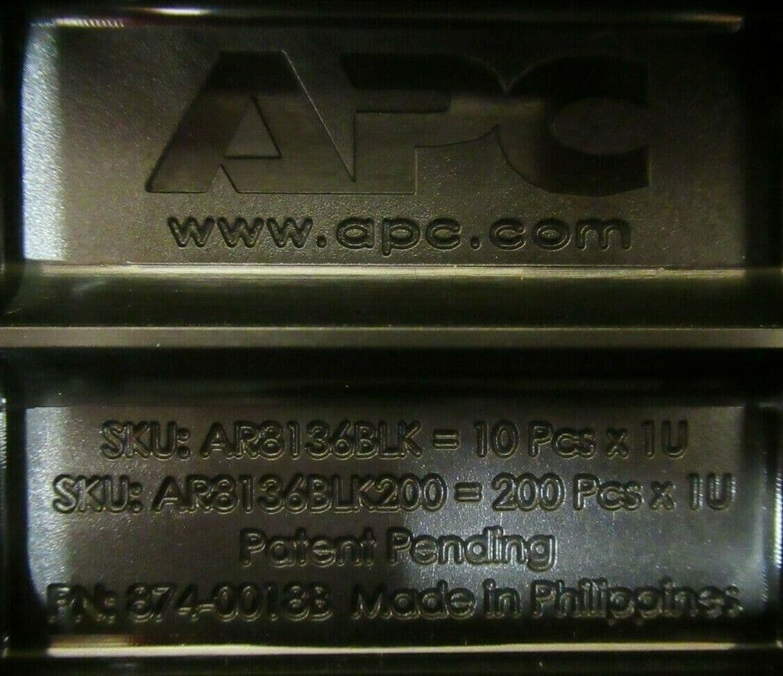 10 x APC 874-0018 1U Black Plastic Rack Filler Cabinet Blanking Plate Panel