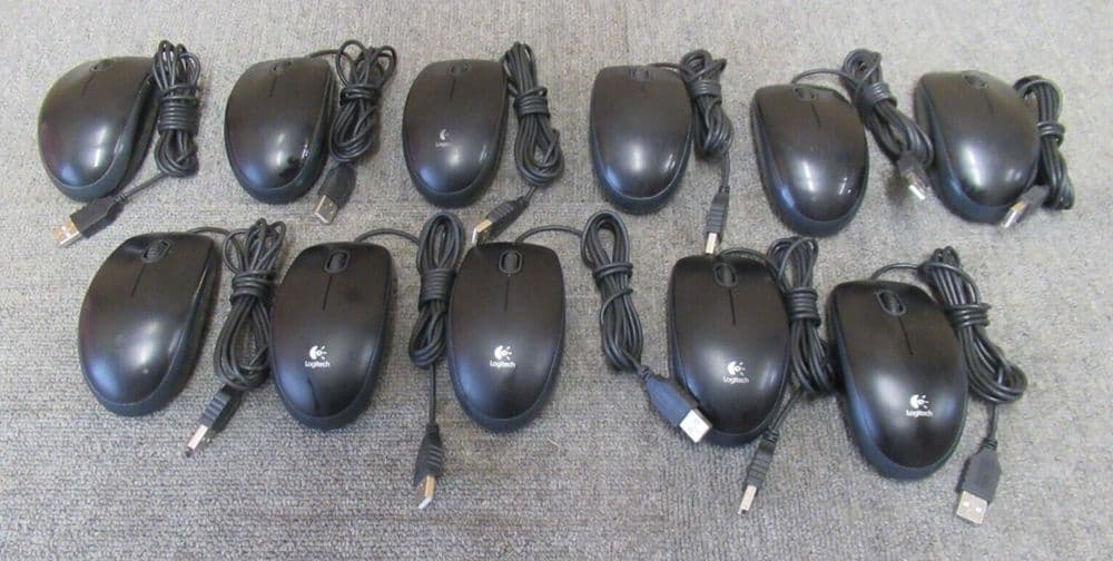 11 x Logitech B110 M-U0004 810-001317 Black USB Wired 3-Button Optical ...