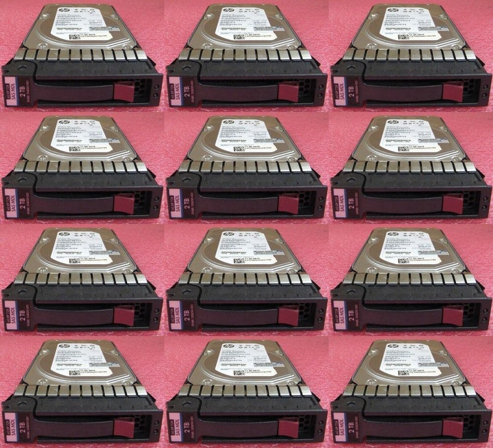 12 x HP 2TB 3 5" SAS 6G 7 2K 8 5ms Dual Port Hot-Plug HDD 508010-001 ...