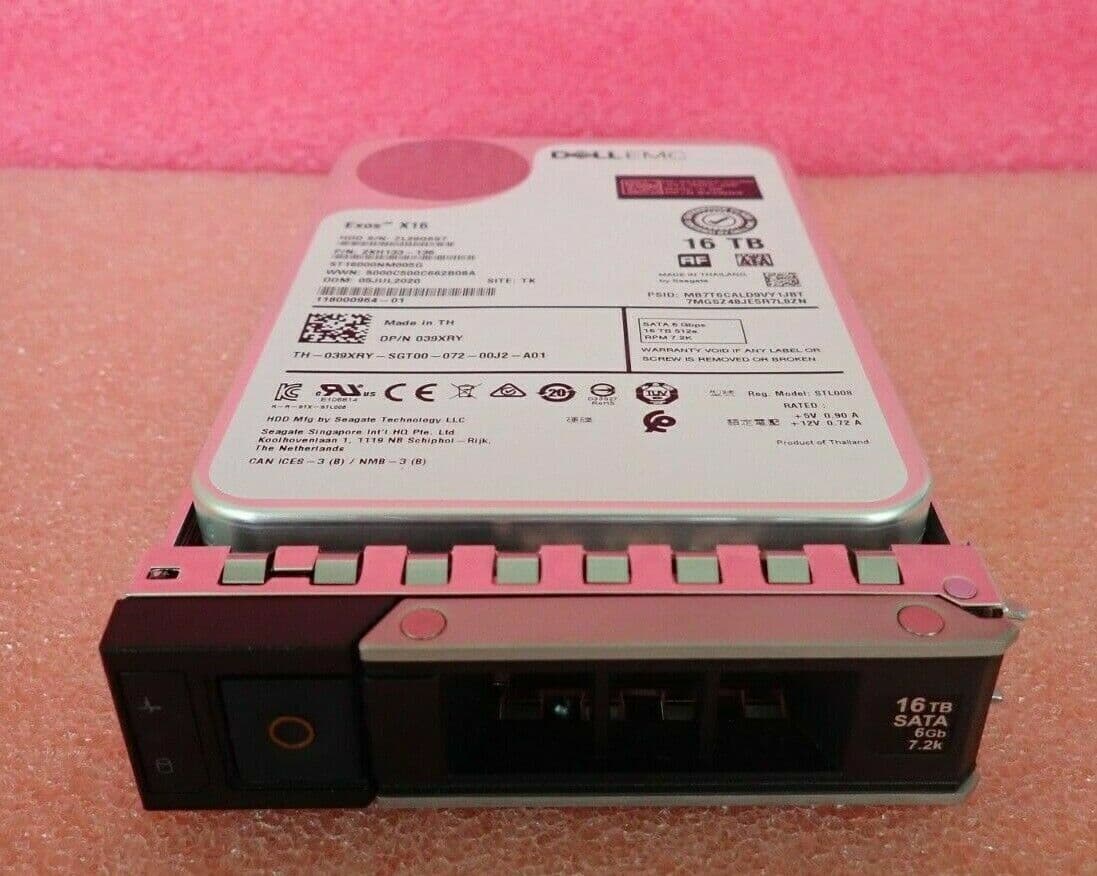 12x New Dell Seagate Exos 16TB 7 2K SATA 6G 3 5" 512e Hard Drive 39XRY ...