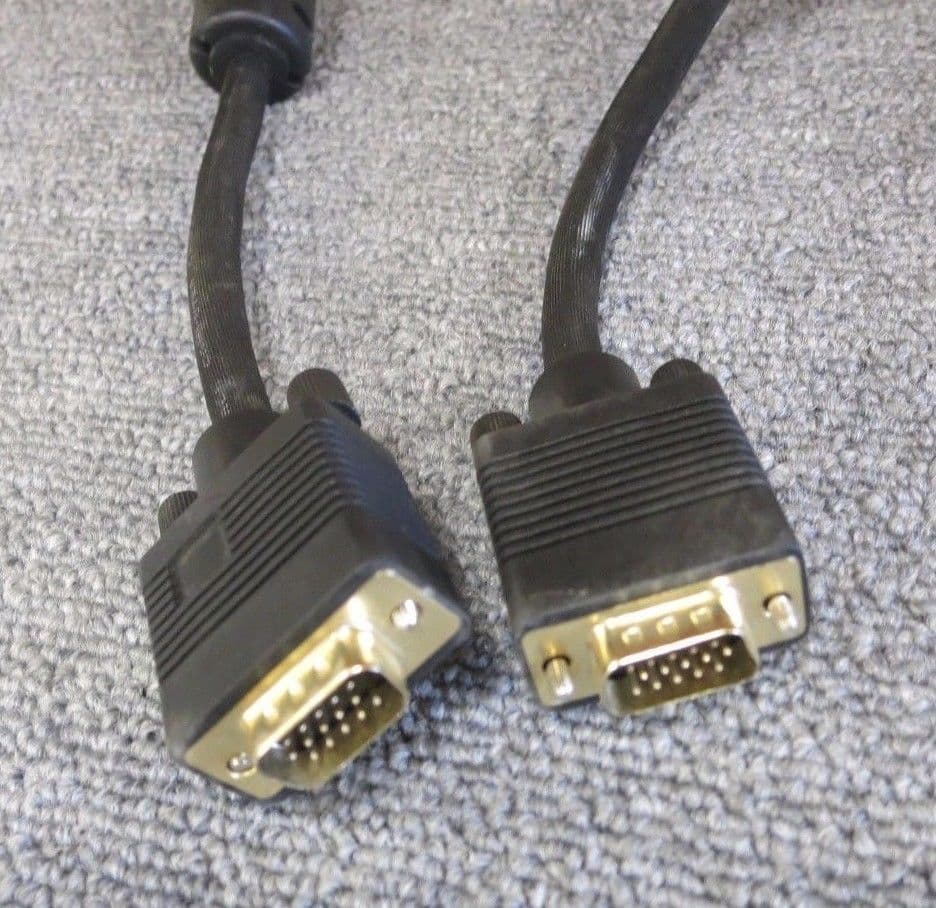15 Pin VGA Male To 15 Pin VGA Male Black Extension Monitor Cable 14 5M