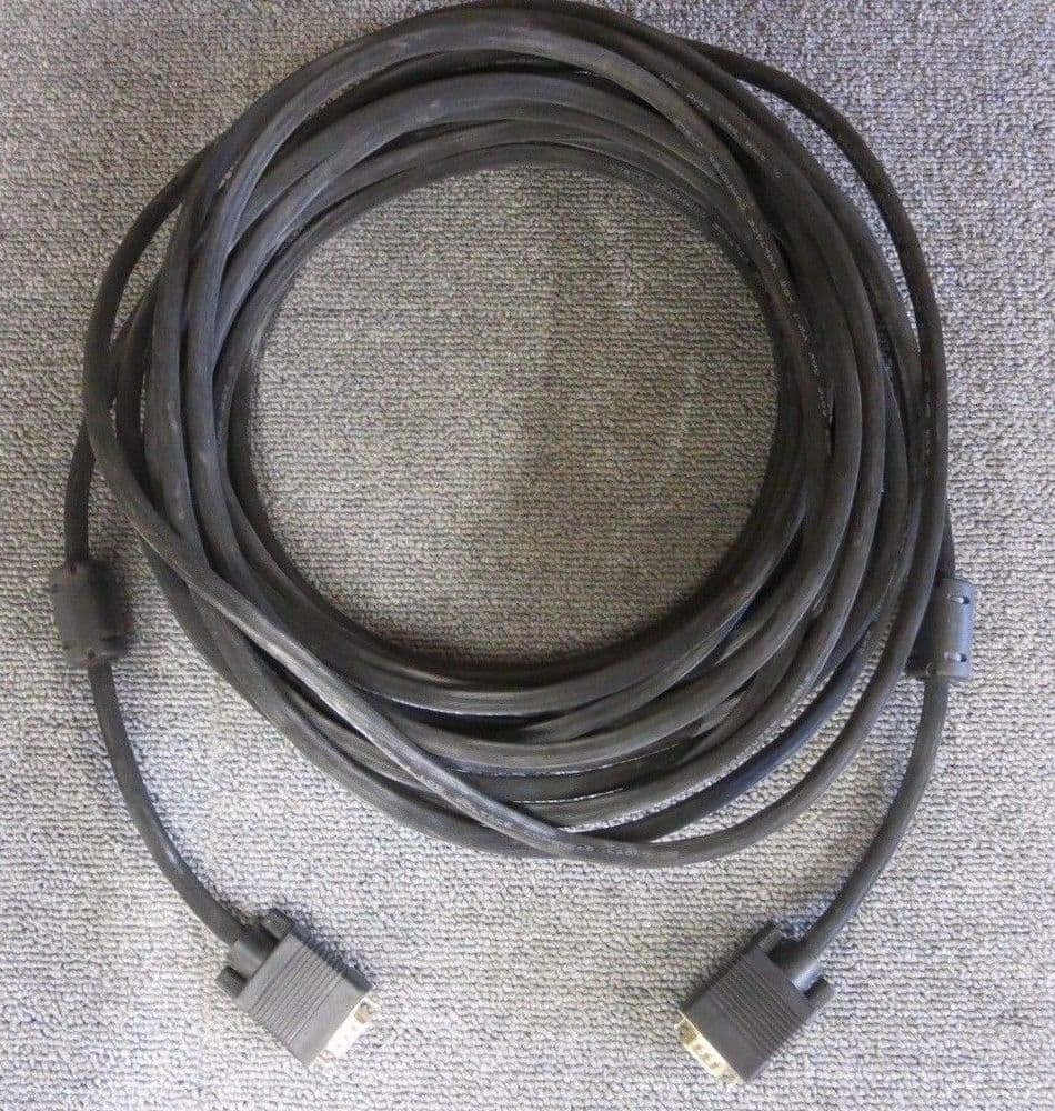 15 Pin VGA Male To 15 Pin VGA Male Black Extension Monitor Cable 14 5M