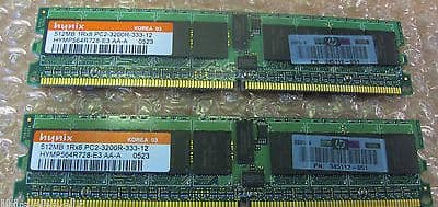 1GB RAM Memory Module 2 x 512MB PC3200R-333-12 HYMP564R728-E3 AA-A