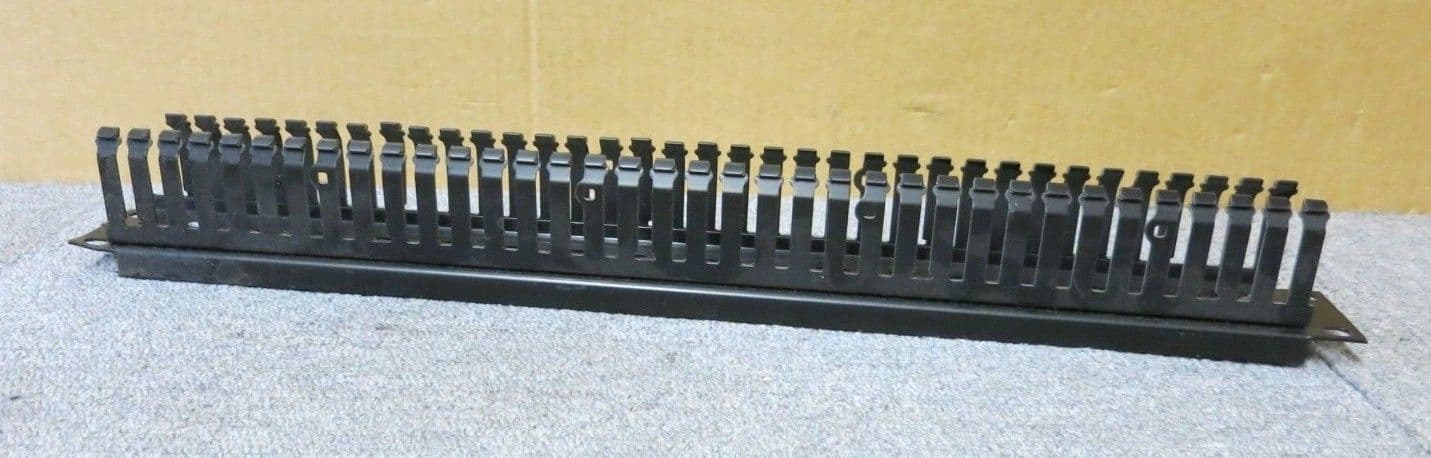 1U Horizontal Finger Duct Rack Cable Management Panel Black Without Cover