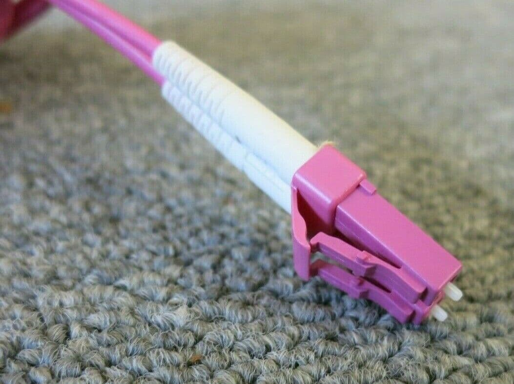 2 x 5M Fibre Optic Multi-Mode Duplex OM2 Pink LC To LC Patch Lead Cable