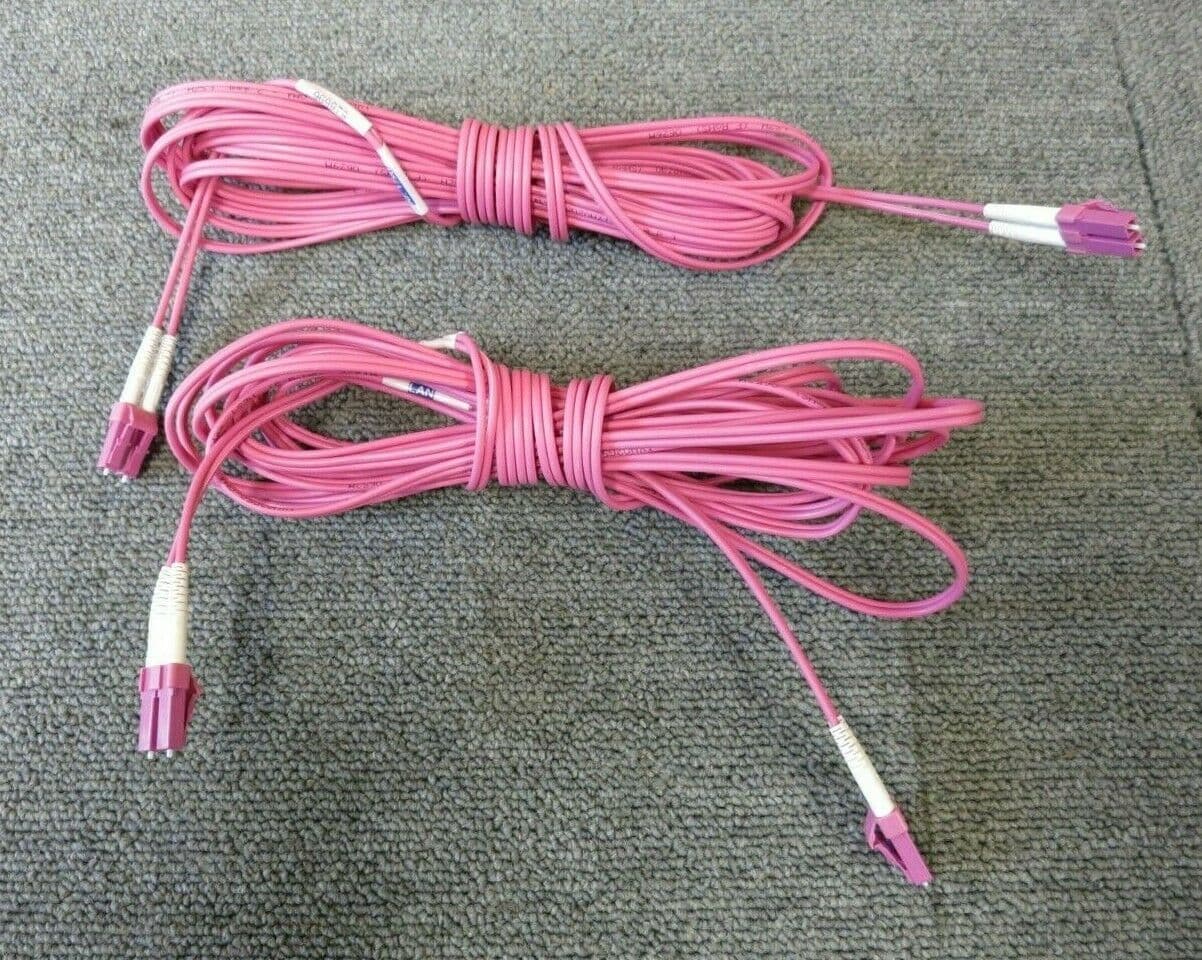 2 x 5M Fibre Optic Multi-Mode Duplex OM2 Pink LC To LC Patch Lead Cable