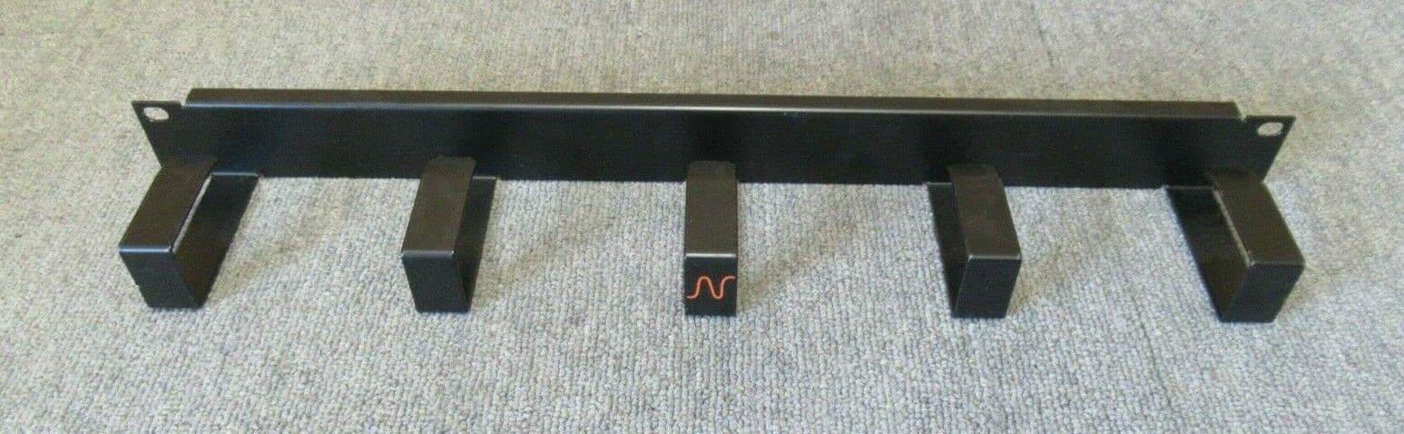 2 x Black Data Rack Cabinet Cable Tidy Bar 19" 1U Vertical Black 5 Ring ...