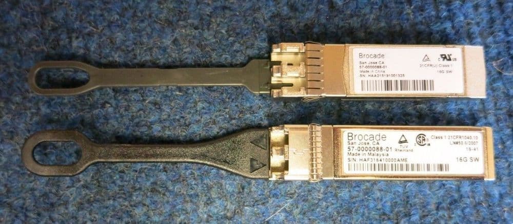 2 x Brocade 57-0000088-01 XBR-000192 16GB SW Multi-Mode Fibre Channel SFP