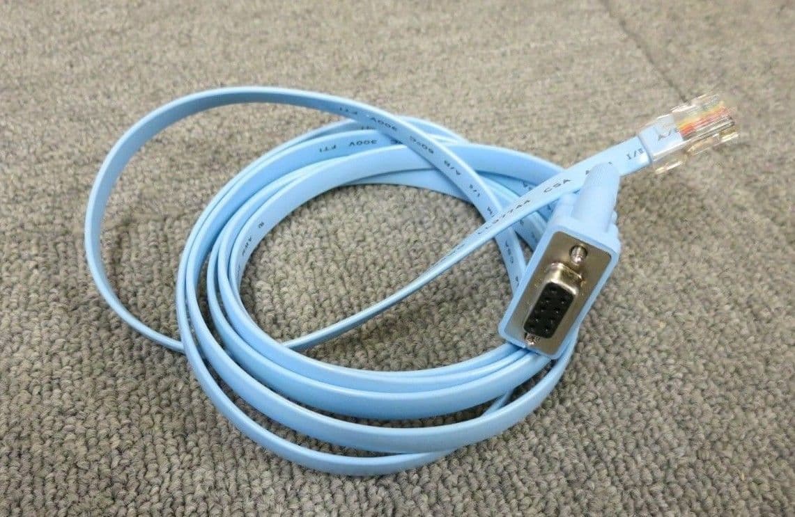 2 x Cisco 72-3383-01 DB9 to RJ45 6ft Flat Ribbon Roll-Over Cable Networking