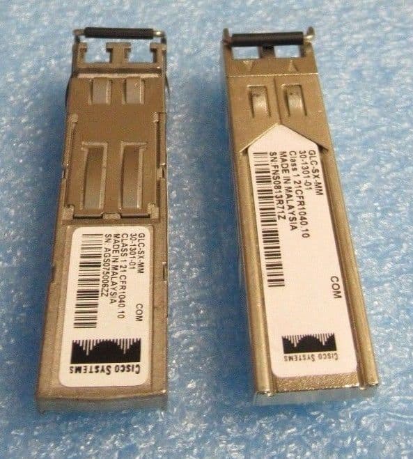 2 x Cisco GLC-SX-MM 1000Base-SX SFP Fibre Channel Transceiver Module 30-1301-01