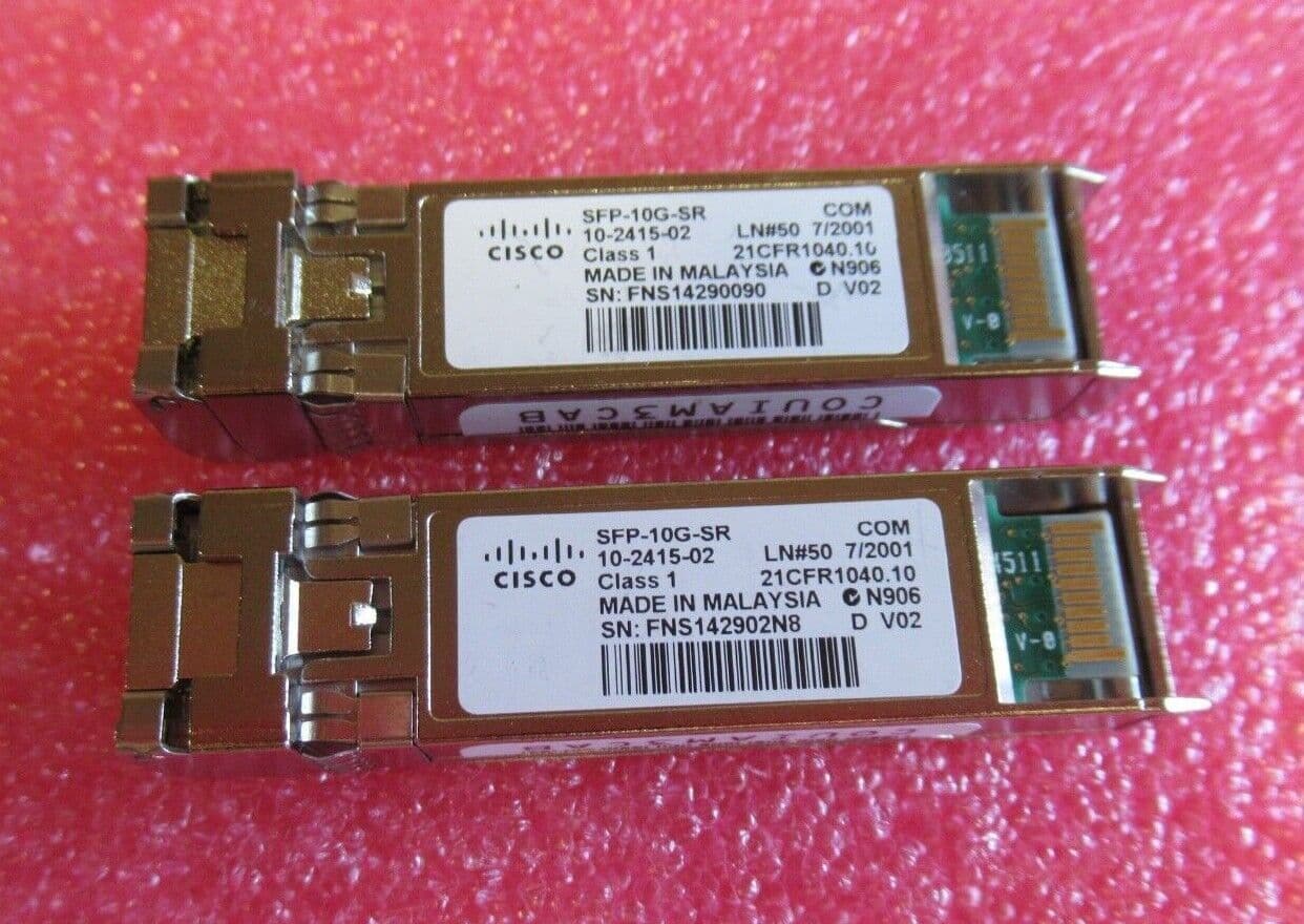 2 x Cisco SFP-10G-SR 10-2415-02 10Gbps Multi-mode 850nm SFP Transceiver ...