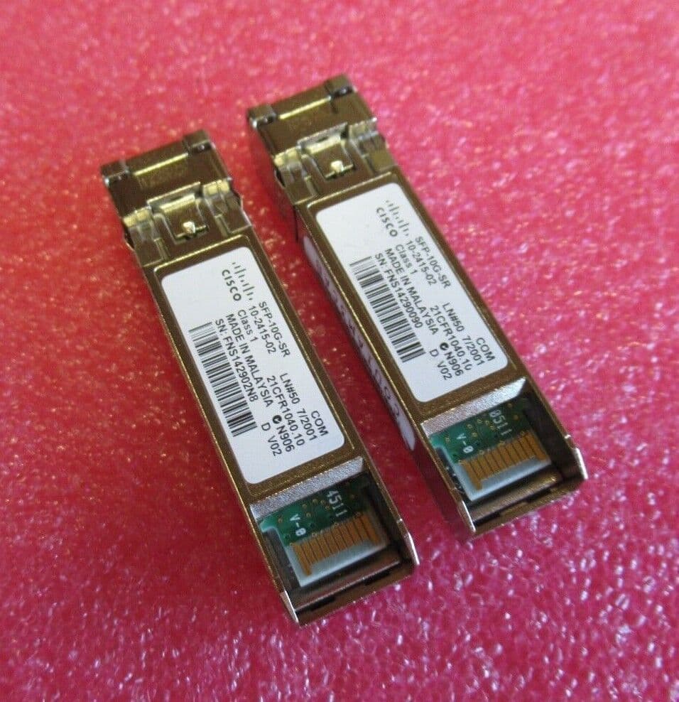 2 x Cisco SFP-10G-SR 10-2415-02 10Gbps Multi-mode 850nm SFP Transceiver ...