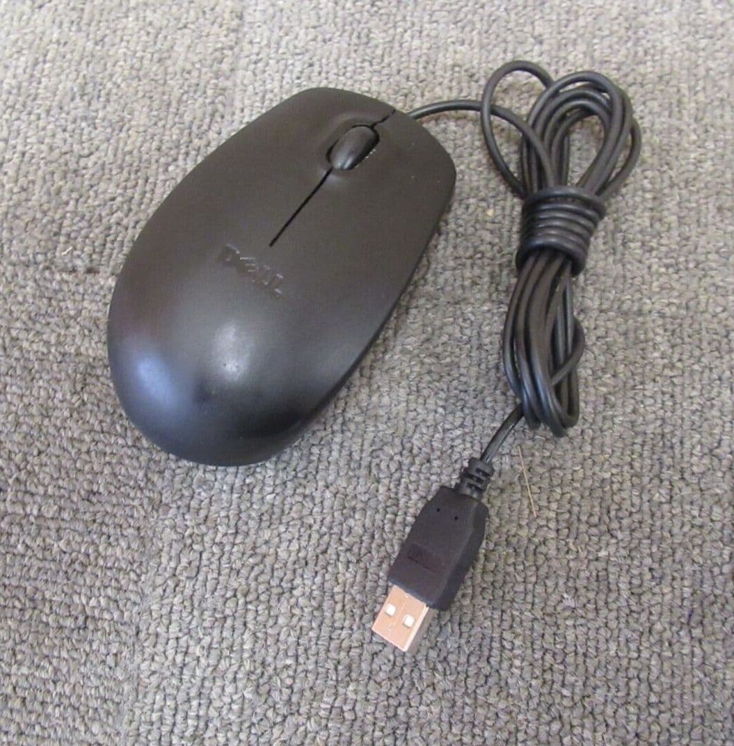 2 x Dell MS111-T KW2YH 0KW2YH Black USB Wired 3-Button Optical Mouse