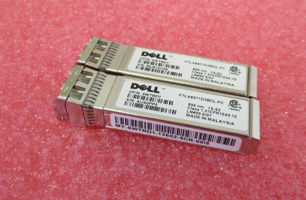 2 x Dell WTRD1 10Gbps 10GBase-SR Multi-mode Fiber 300m 850nm LC SFP ...