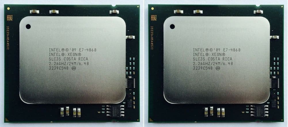 2 x Intel E7-4860 2 26GHz Turbo 2 66GHz 6 4GT/s 10 Core 24MB SLC3S CPU ...