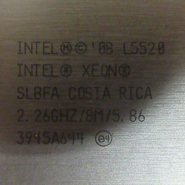 2 x Intel Xeon Quad core L5520 2 26GHz CPU Processor SLBFA FCLGA1366