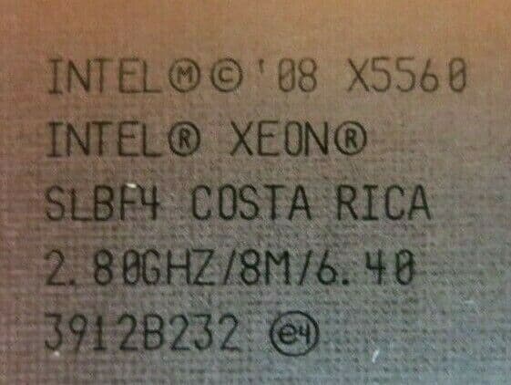2 x Intel Xeon SLBF4 X5560 4 Core 2 80GHz 6 40GT/s 8MB Socket LGA1366 ...