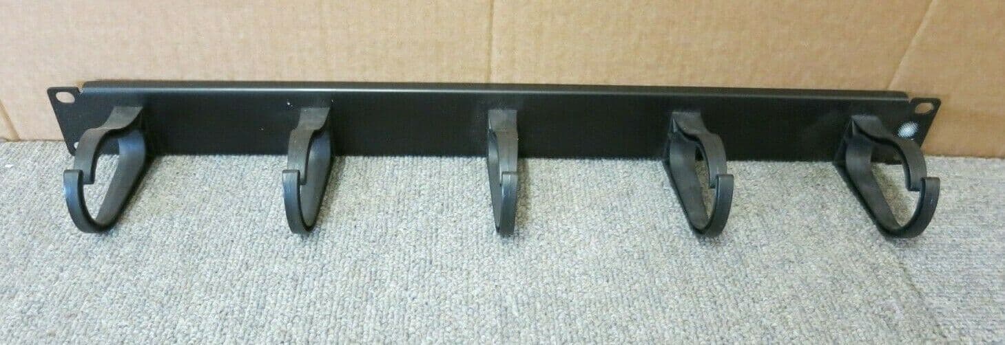 2 x Krone Data Rack Cabinet Cable Tidy Bar 19" 1U Vertical Black 5 Ring ...