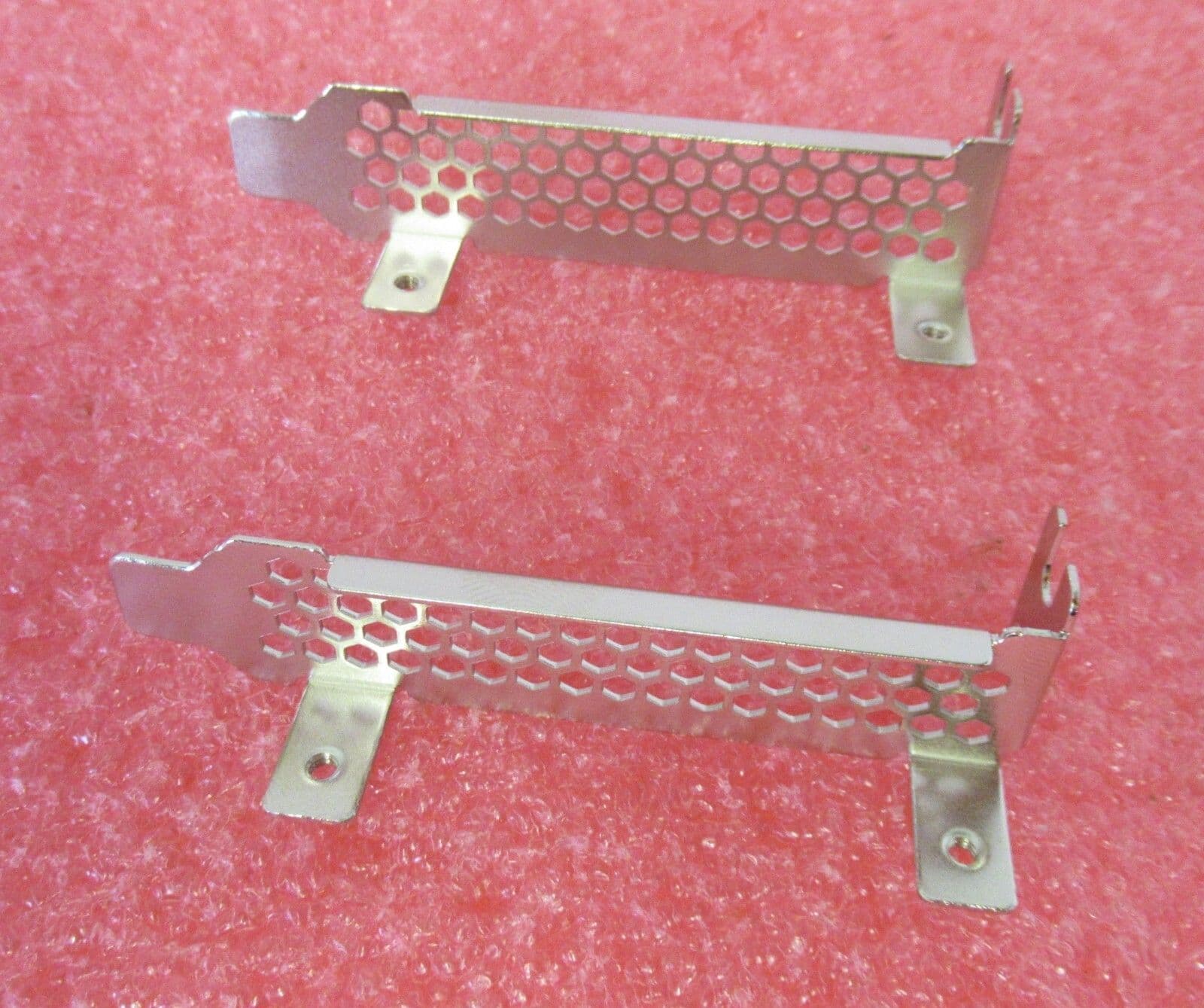 2 x Low Profile Half Height PCI Round Hole Vented Bracket 54mm Spacing