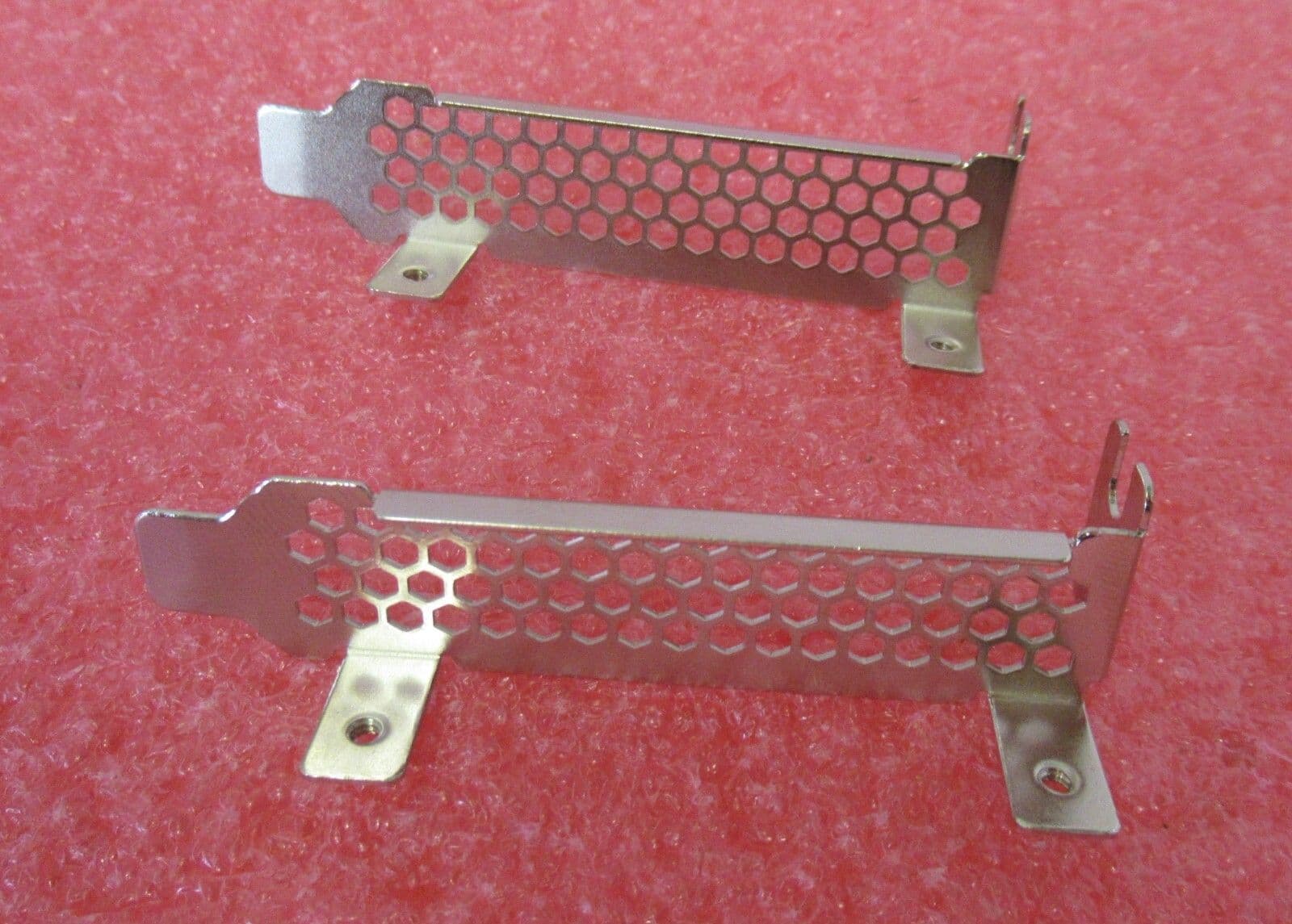 2 x Low Profile Half Height PCI Round Hole Vented Bracket 54mm Spacing