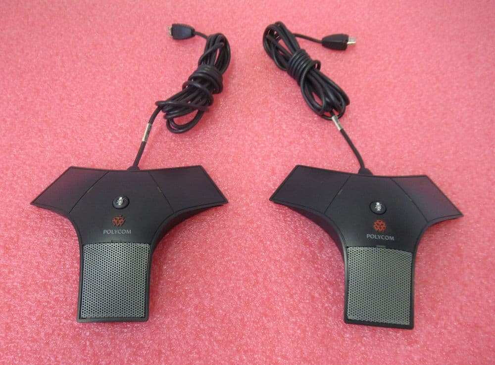 2 x Polycom 2201-40040-01 SoundStation IP 7000 Extended Microphone And ...