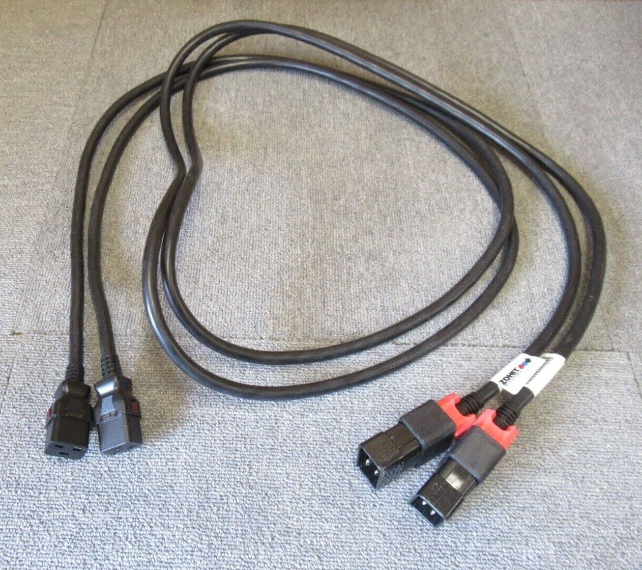 2 x Zonit zLock-zC20-12-aC19-2 5m IEC Dual Locking Cable 2 5M Black C20 ...