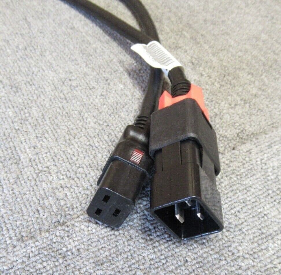 2 x Zonit zLock-zC20-12-aC19-2m IEC Dual Locking Cable 2M Black C20 To C19