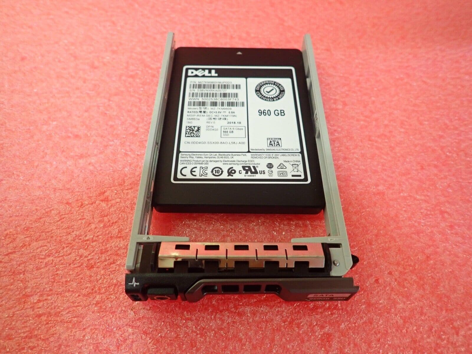 24x Dell 960GB SSD SATA MU Mixed-Use MLC 2 5" DD4G0 SM863A 12th/13th Gen Caddy