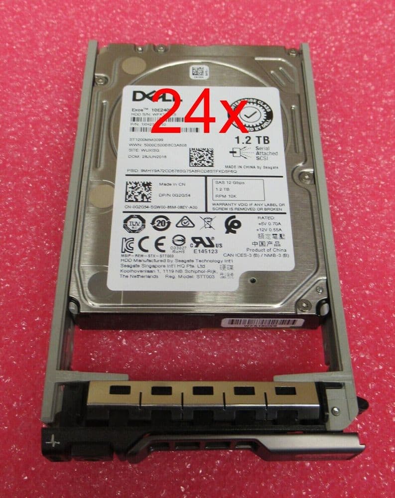 24x Dell G2G54 - 2 5" 1 2TB 10K 12Gbps 512N SAS Server Hard Drive HDD ...