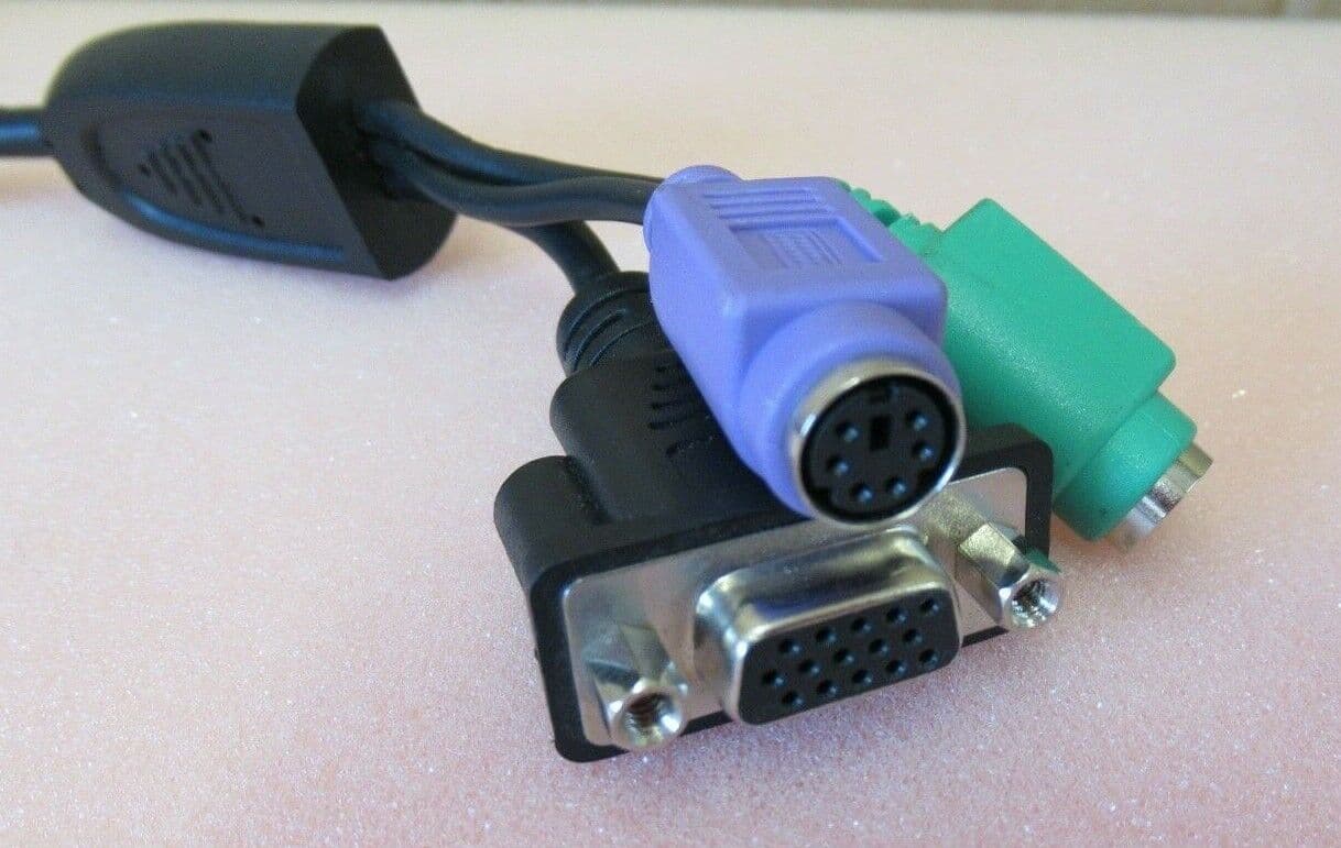 260mm Mini-HDMI To VGA / PS2 Convert Cable Black