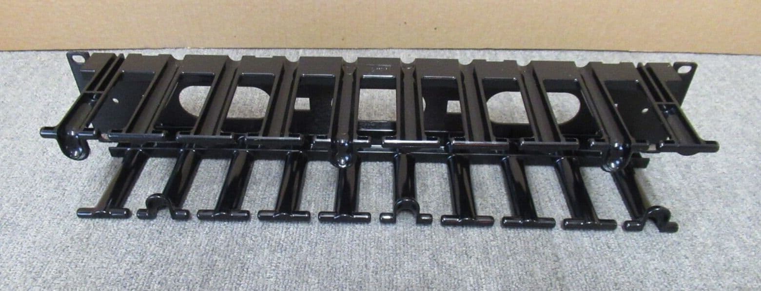 2U Horizontal 19" Rackmount Cable Manager Black Single Sided With Screws