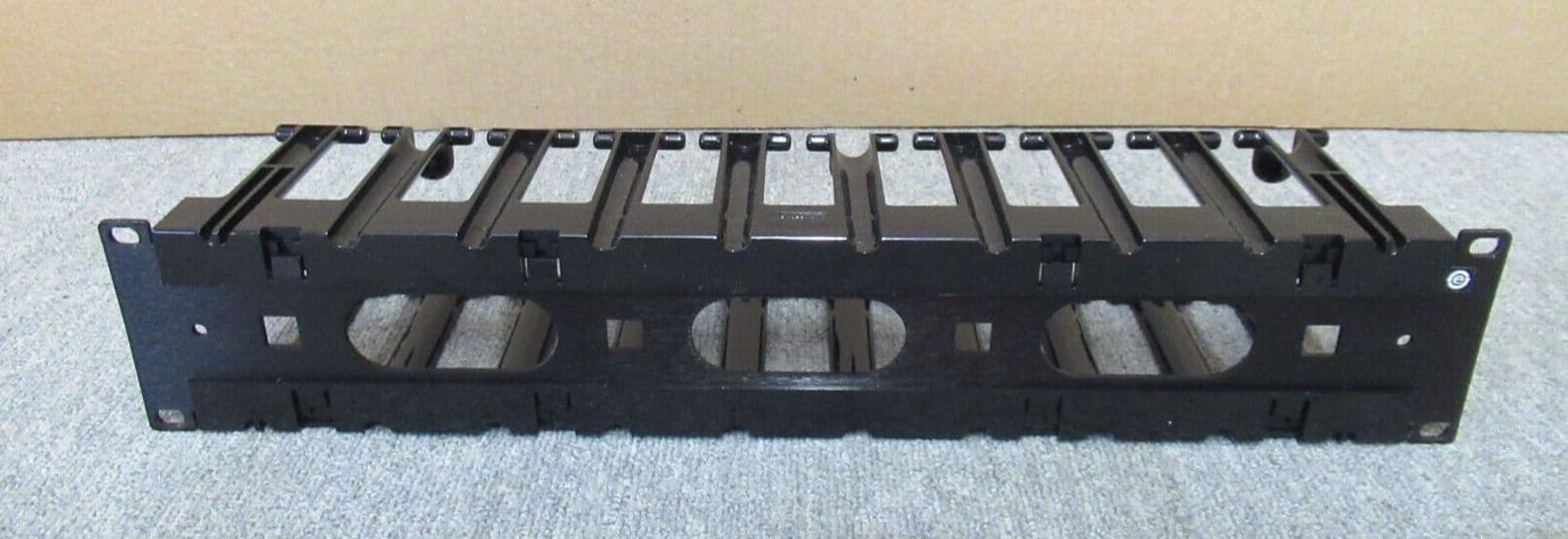 2U Horizontal 19" Rackmount Cable Manager Black Single Sided With Screws