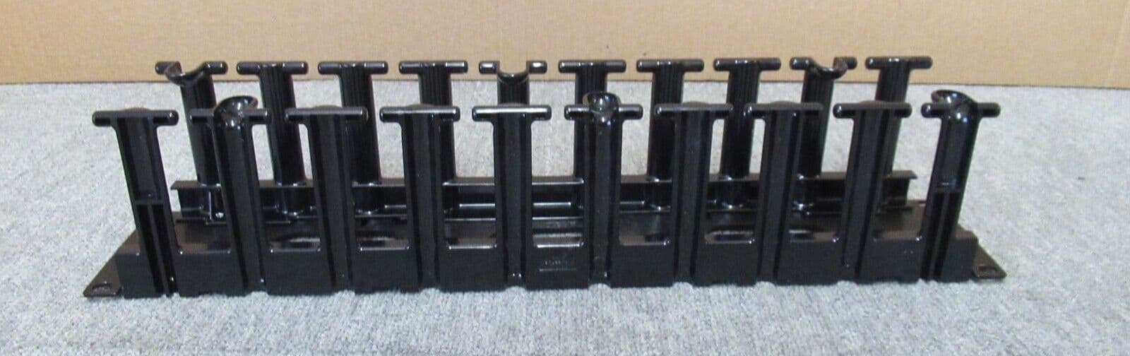 2U Horizontal 19" Rackmount Cable Manager Black Single Sided With Screws
