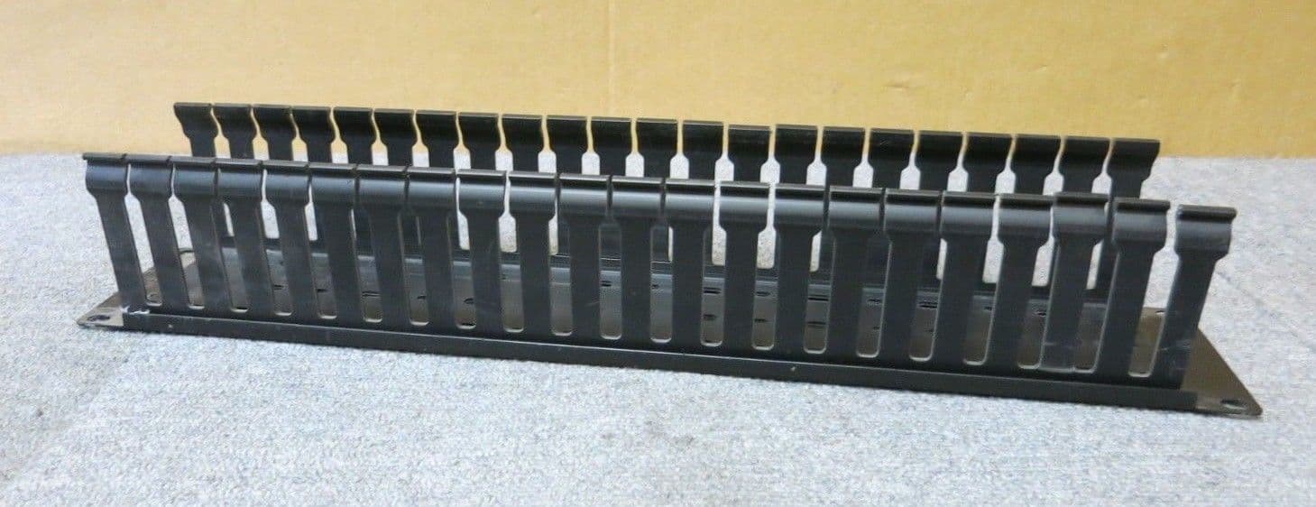 2U Horizontal Finger Duct Rack Cable Management Panel Black Without Cover