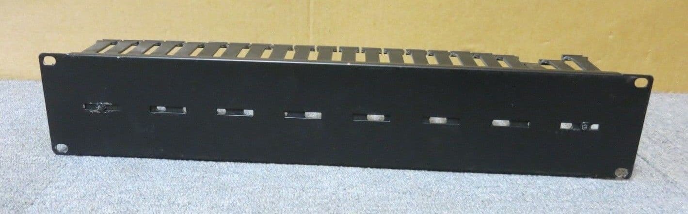 2U Horizontal Finger Duct Rack Cable Management Panel Black Without Cover