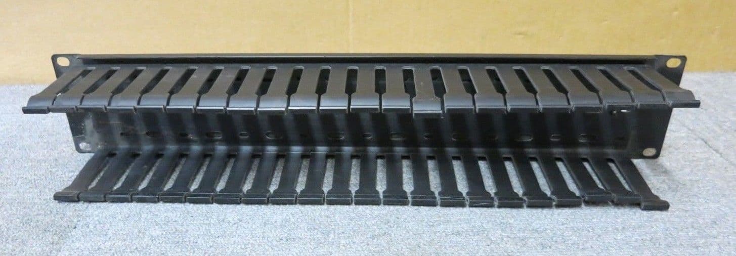 2U Horizontal Finger Duct Rack Cable Management Panel Black Without Cover