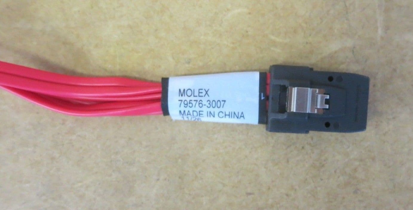 2x 1m Molex 79576-3007 Mini SAS SFF-8087 4 SATA iPass to Backplane ...