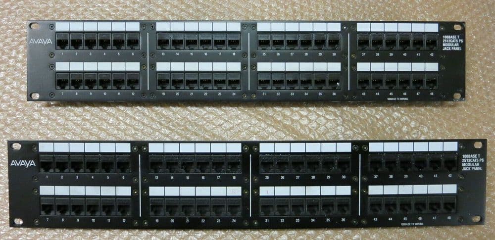 2x Avaya 48-Port 100Base-TX 2512 CAT5 PS Modular Jack Panel PNL ...