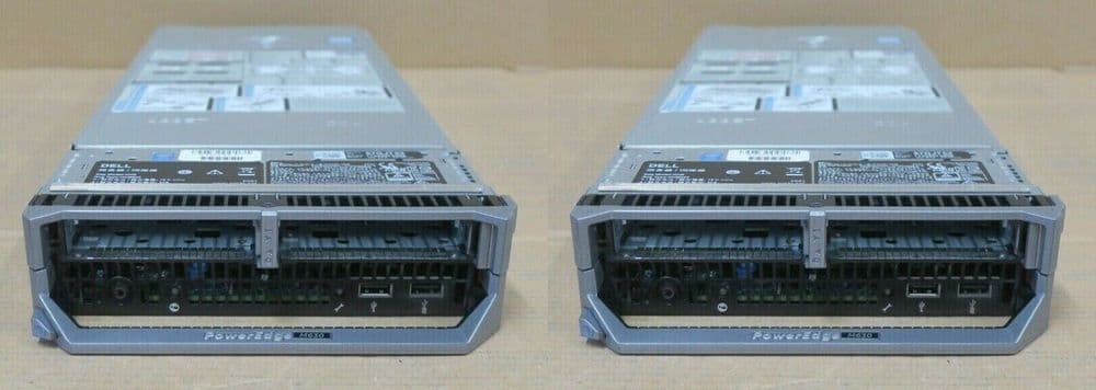 2x Dell PowerEdge M630 Blade Server CTO 2 x heatsinks Dual 10GB NDC